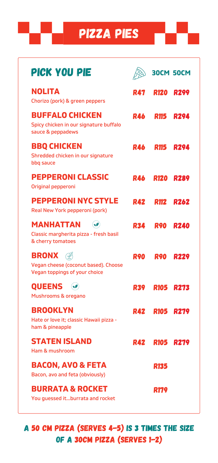 Menu – NY Slice Pizza